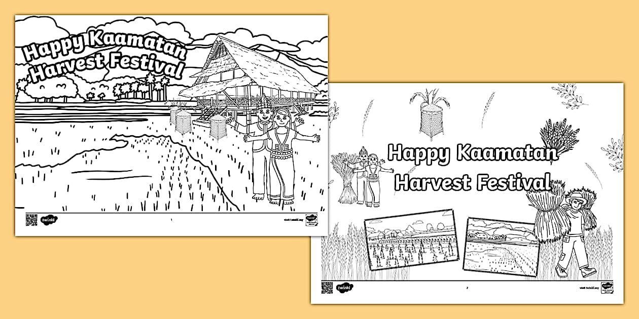 Kaamatan Festival Colouring Pages (teacher made) - Twinkl