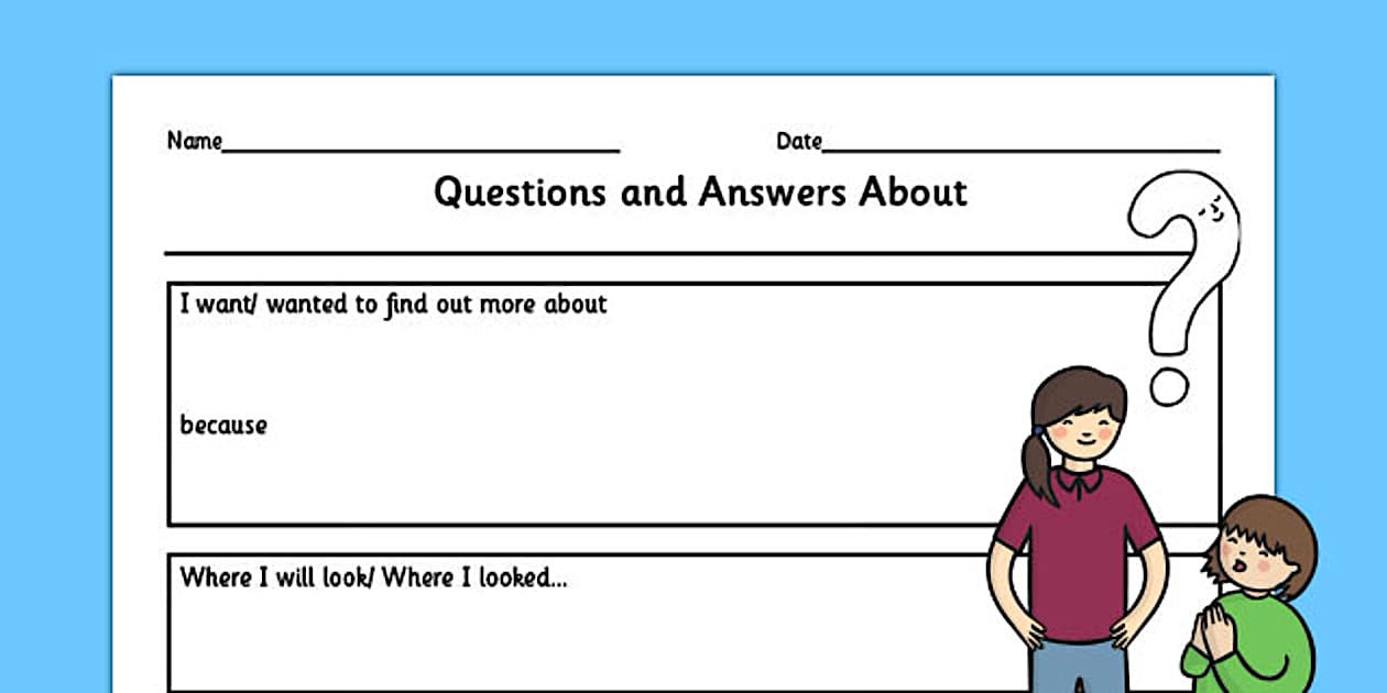 Questions and Answers Record Sheets (teacher made) - Twinkl