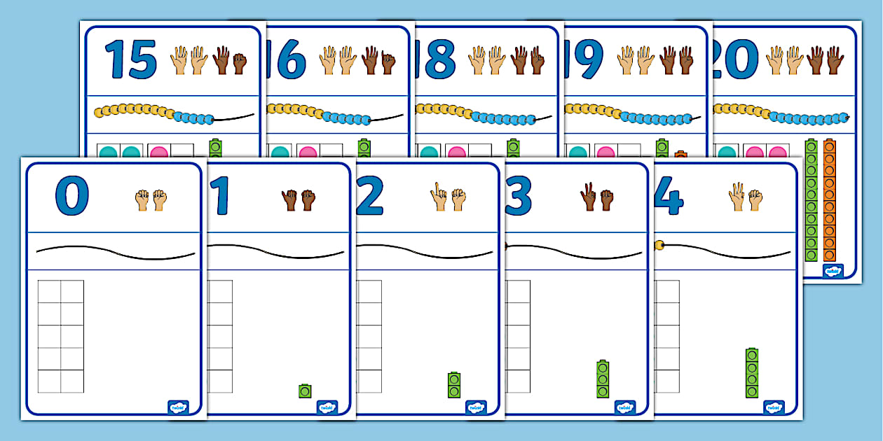 👉 0-20 Visual Number Line Display Posters | Twinkl
