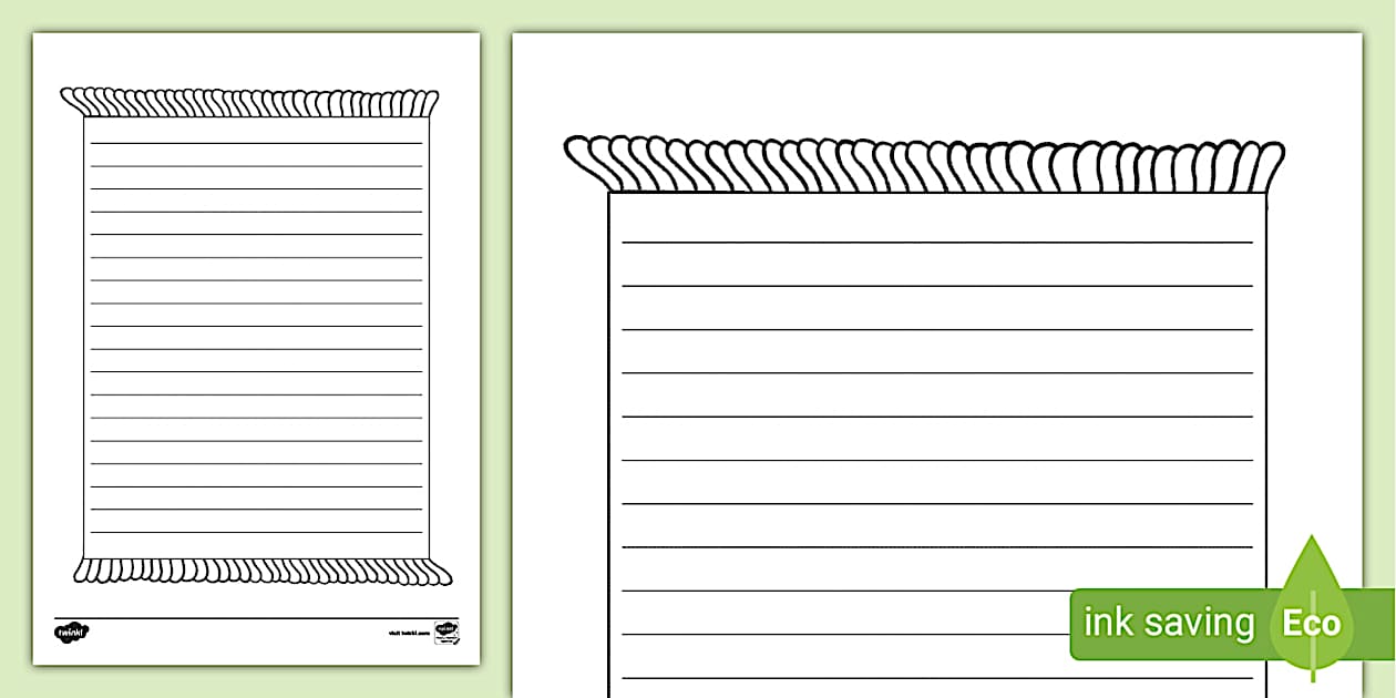 Magic Carpet Lined Writing Template (teacher made) - Twinkl