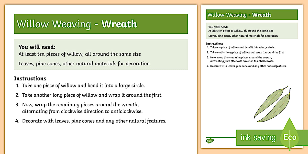 Willow Weaving Wreath Activity (teacher made) - Twinkl