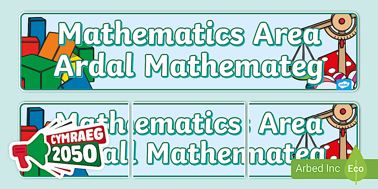 Maths in Welsh - Area Sign | Twinkl Resources Wales - Twinkl