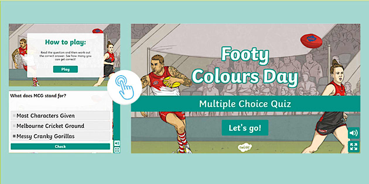 Footy Colours Day Quiz - Primary Resources (teacher made)