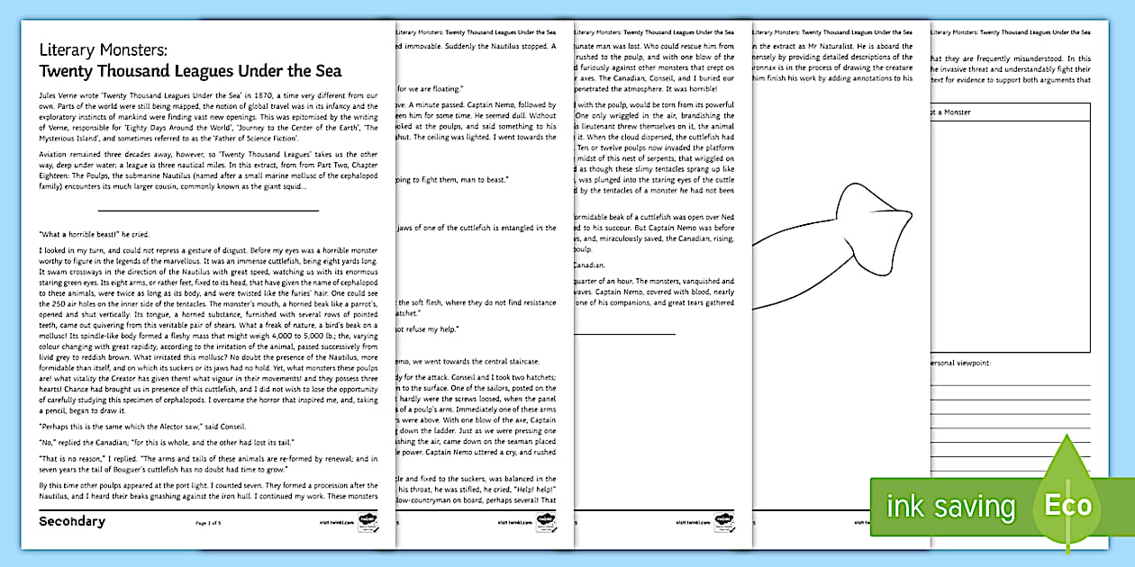 Twenty Thousand Leagues under the Sea Activity | KS3 Reading