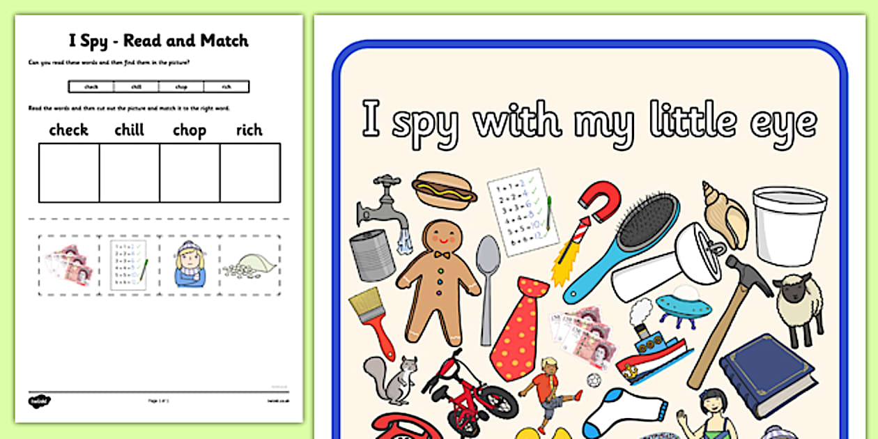 Phonics I Spy - Consonant Digraphs Read and Match - ESL Consonant Digraphs
