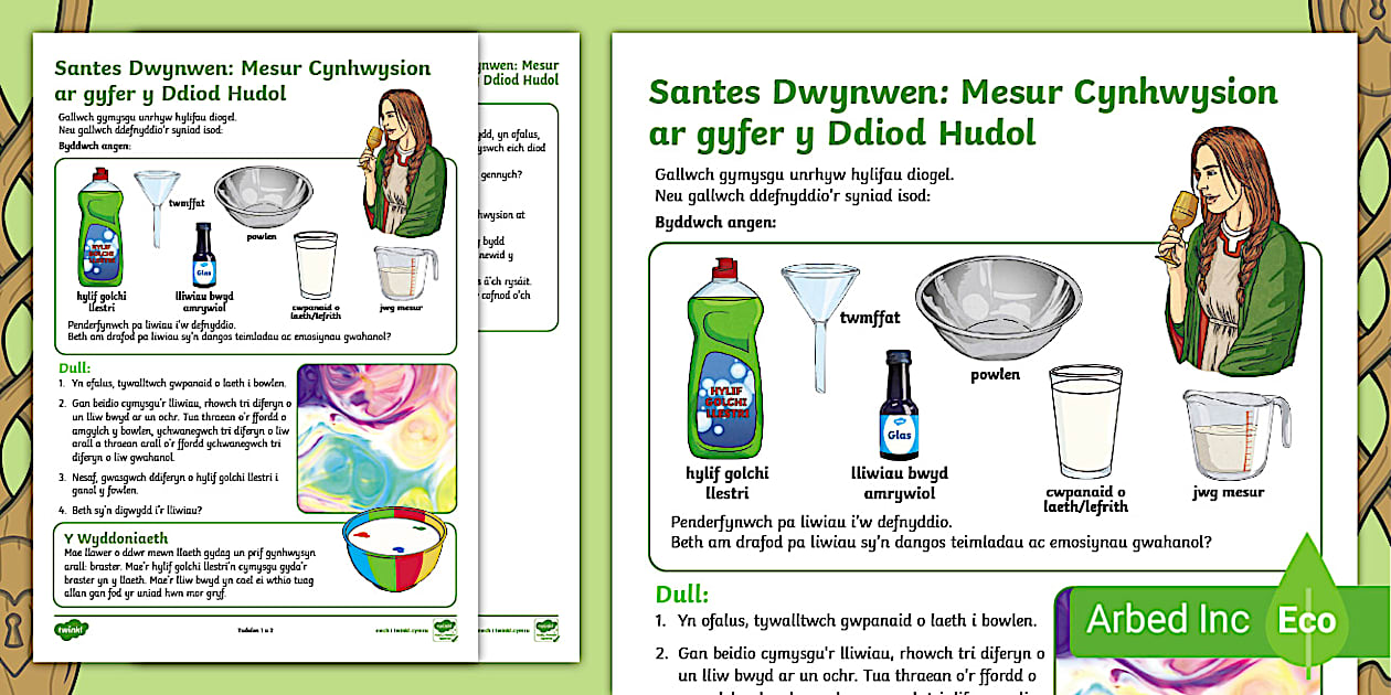 Mesur Cynhwysion Diod Hudol Santes Dwynwen - Twinkl