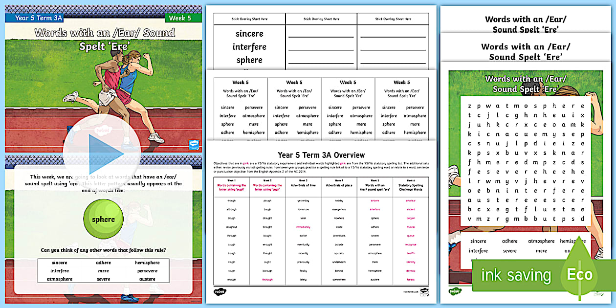 Year 5 Term 3A Week 5 Spelling Pack (teacher made) - Twinkl
