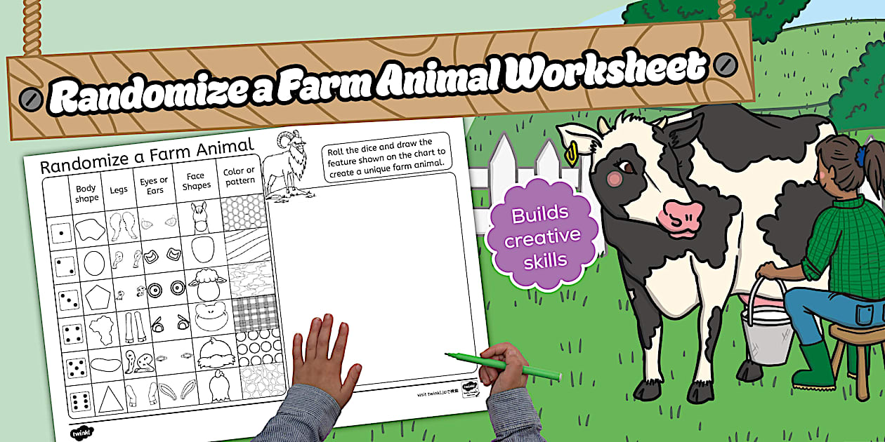 Randomize a Farm Animal Worksheet