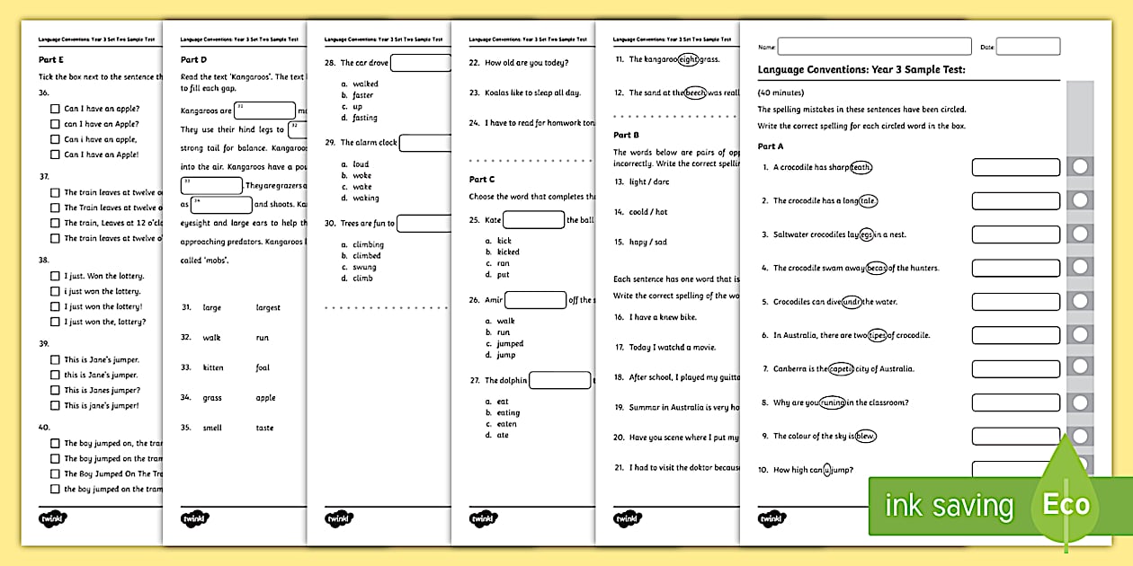 NAPLAN Practice Tests | Year 3 | Language Conventions