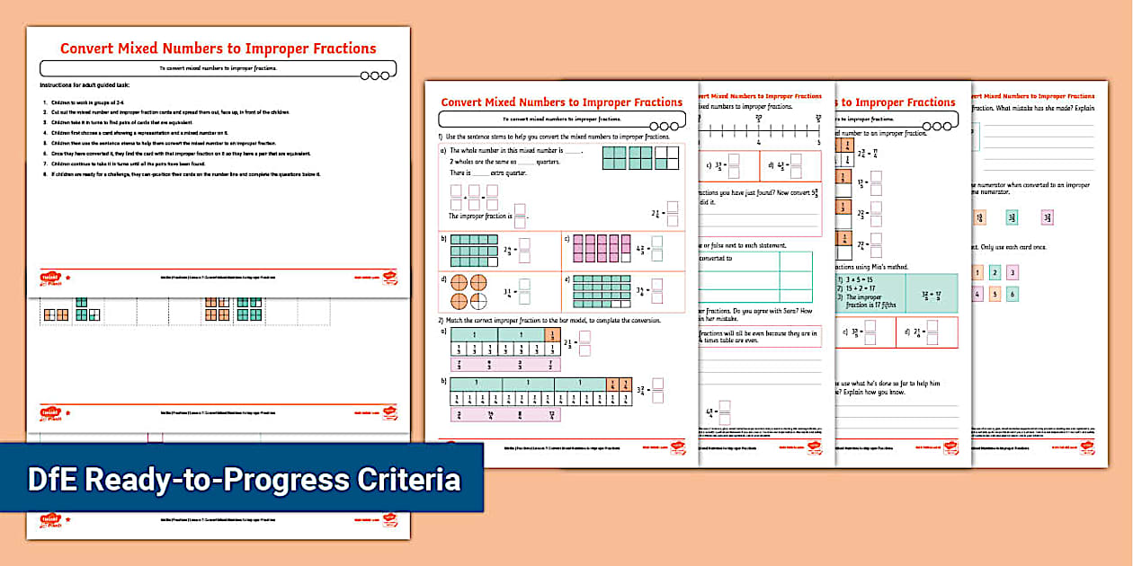 👉 Convert Mixed Numbers to Improper Fractions Differentiated Maths ...