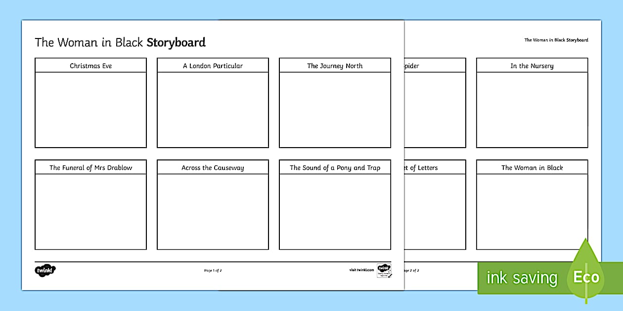 GCSE Plot Storyboard Template to Support Teaching on The Woman in Black