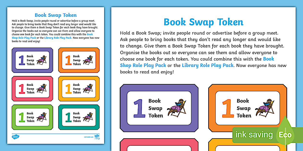 Book Swap Tokens | Twinkl - Twinkl