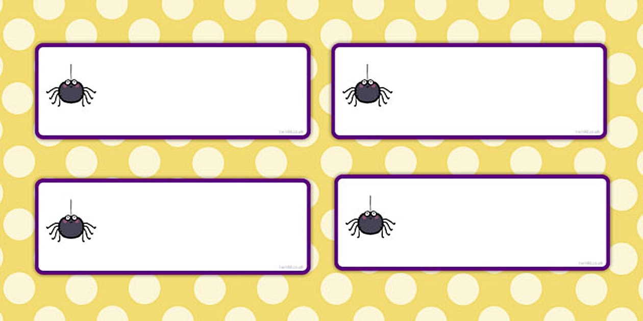 👉 Editable Spider Themed Labels - Twinkl