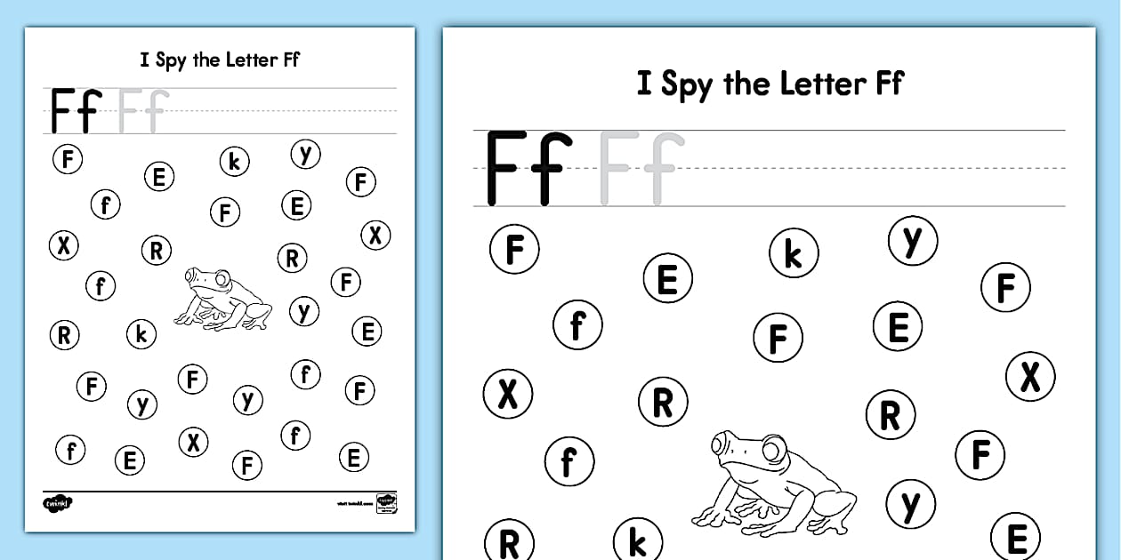 I Spy the Letter Ff Activity for PreK-K - Twinkl