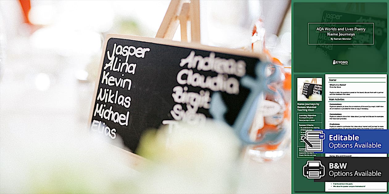 Name Journeys Poem | Raman Mundair Lesson Pack | Beyond