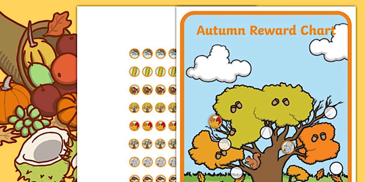 Autumn Sticker Reward Chart 15mm (teacher made) - Twinkl