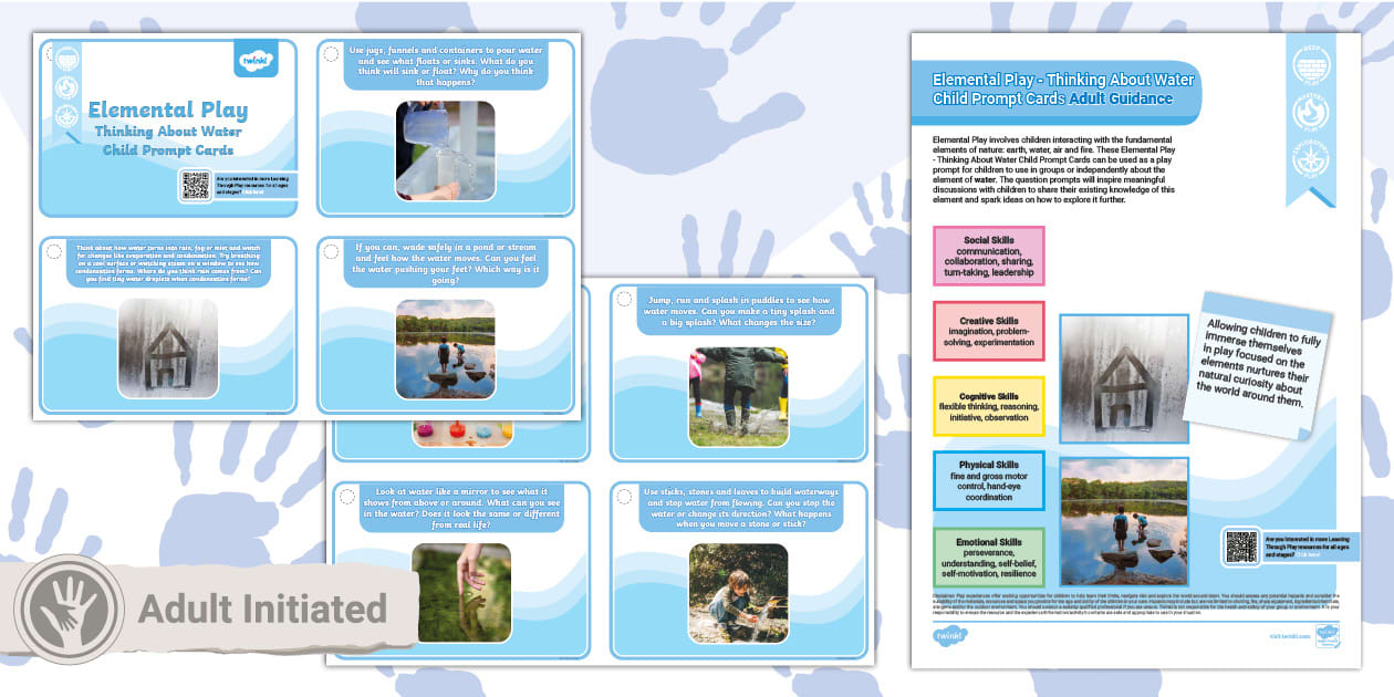Elemental Play - Thinking About Water Child Prompt Cards