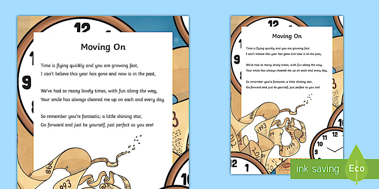 End of Year Poem (teacher made) - Twinkl