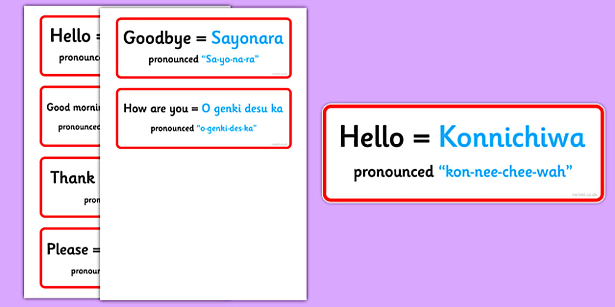 Japanese Greeting Word Cards (teacher made) - Twinkl