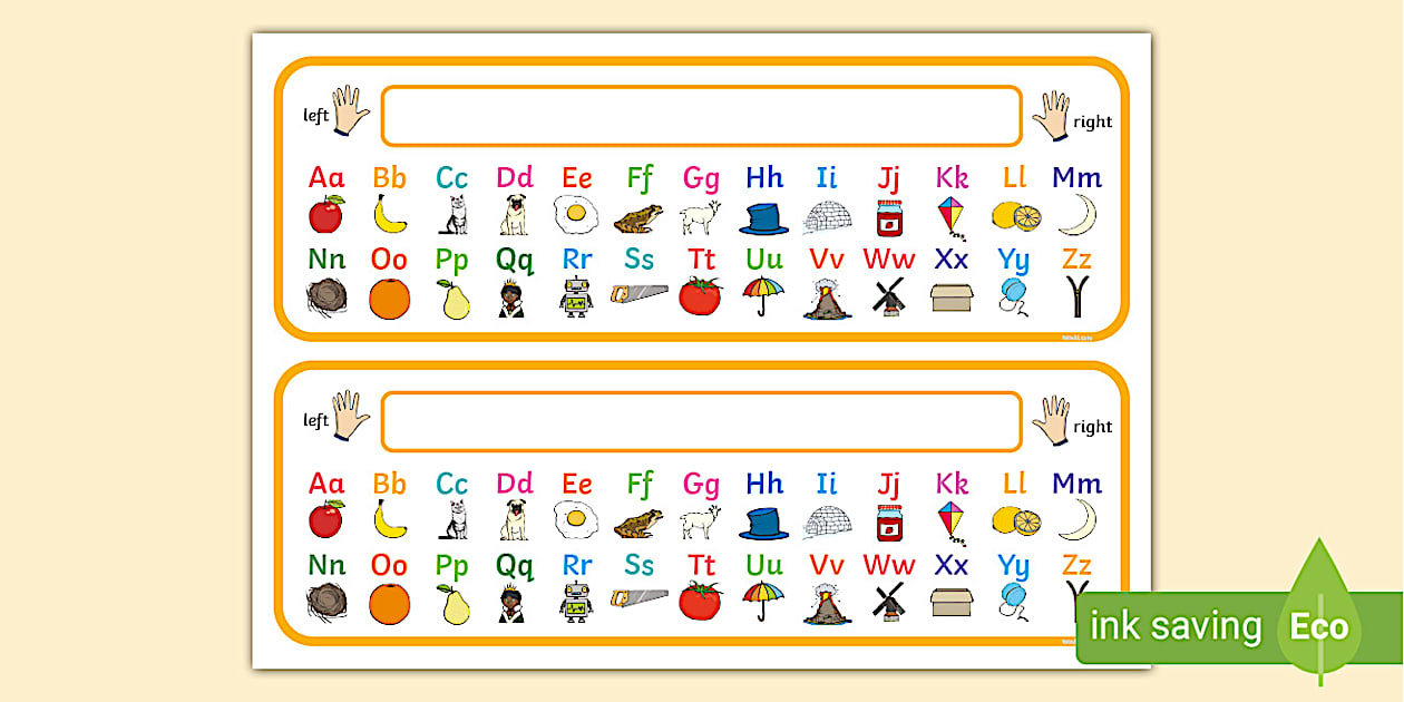 TAS Alphabet Desk Strip With Pictures (teacher made)