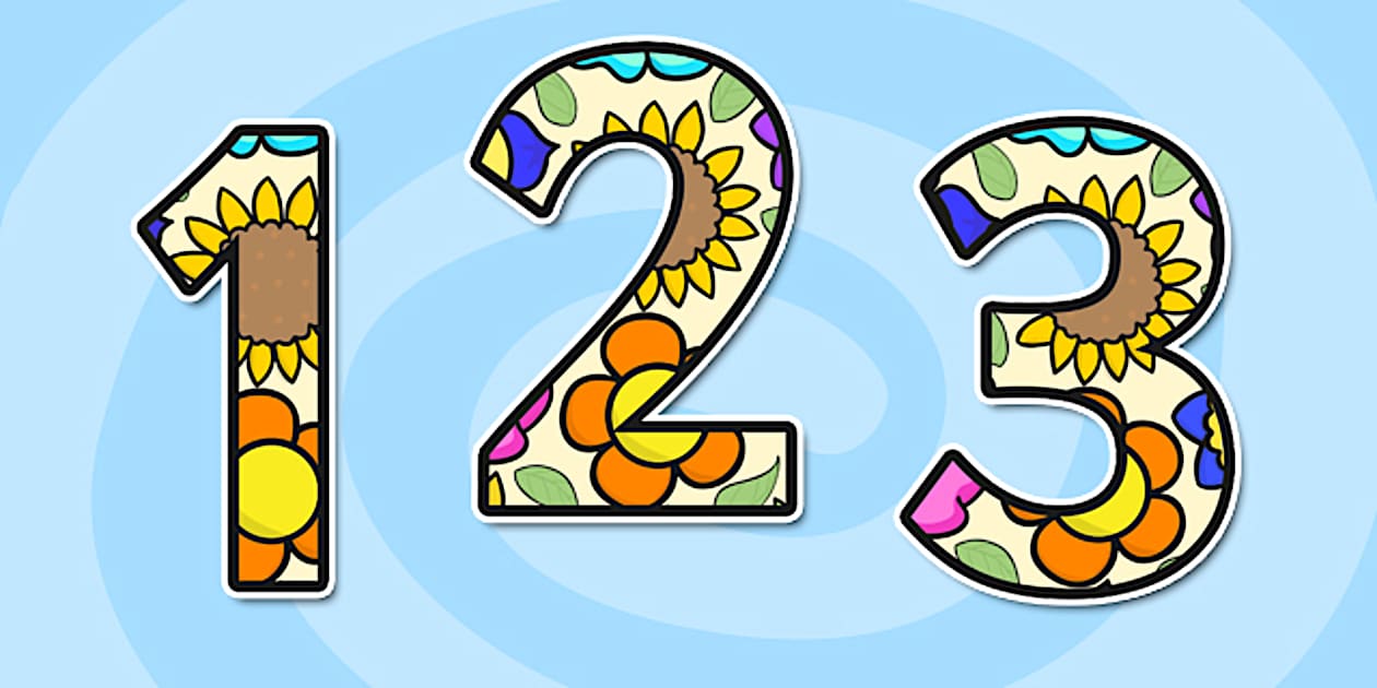 Flower A4 Display Numbers (teacher made) - Twinkl