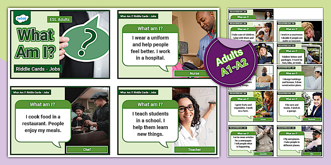 ESL What am I? Riddles (teacher made) - Twinkl