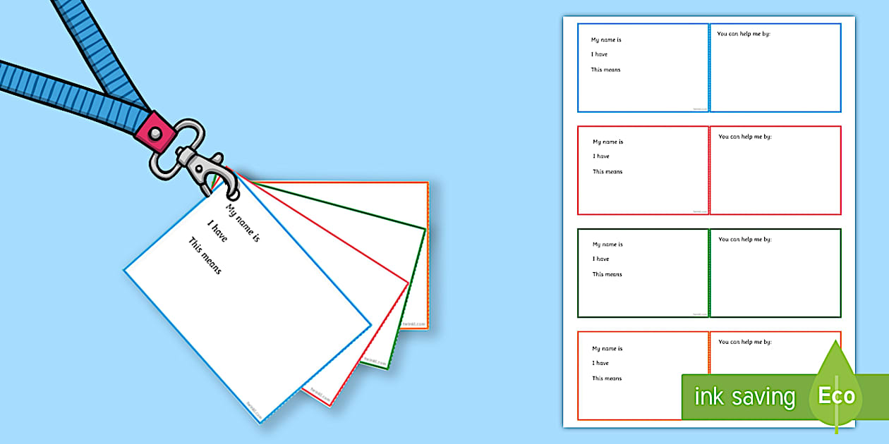 Lanyard-Sized I Have... SEN Description Cards - Twinkl