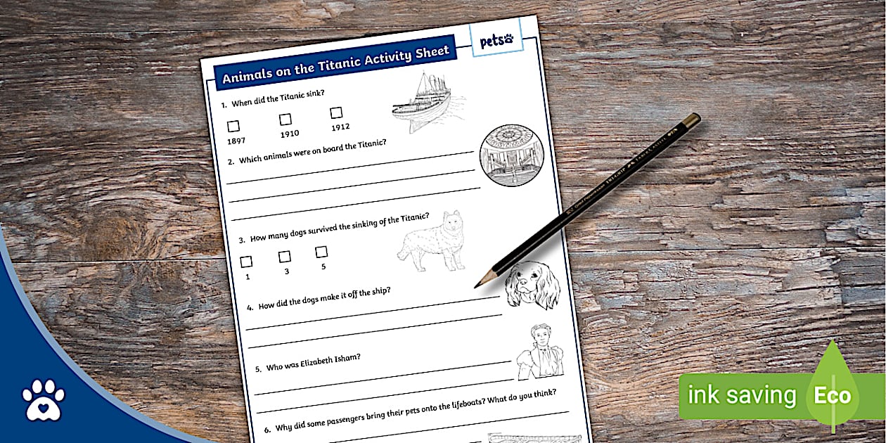 Animals on the Titanic - Activity Sheet - KS2 - Dogs - Pets