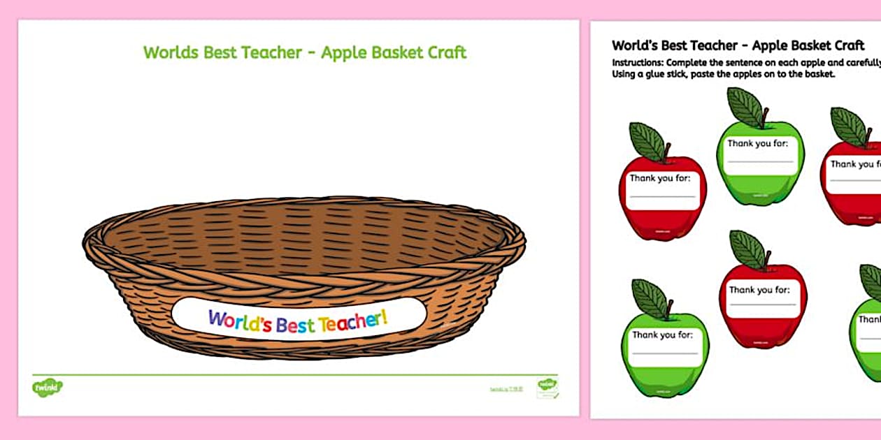 Best Teacher Apple Basket Craft- English - Twinkl