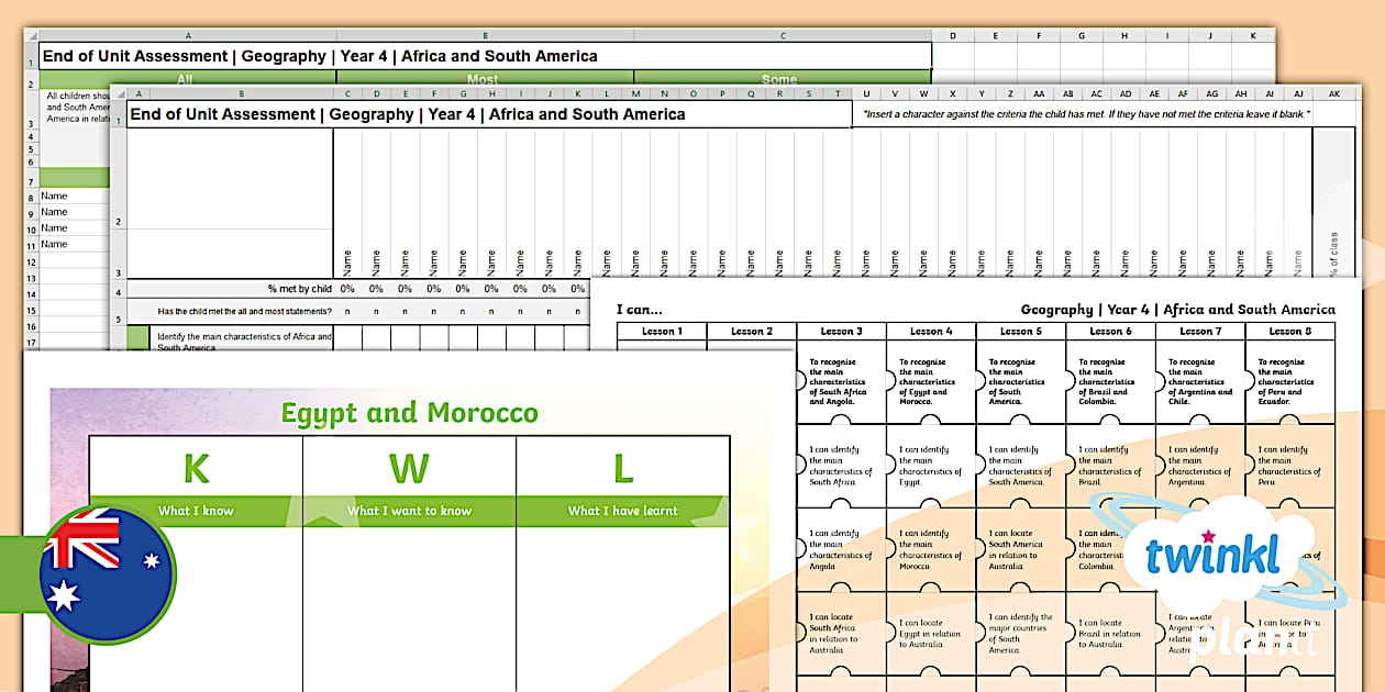 Year 4 HASS Africa and South America Geography Assessment
