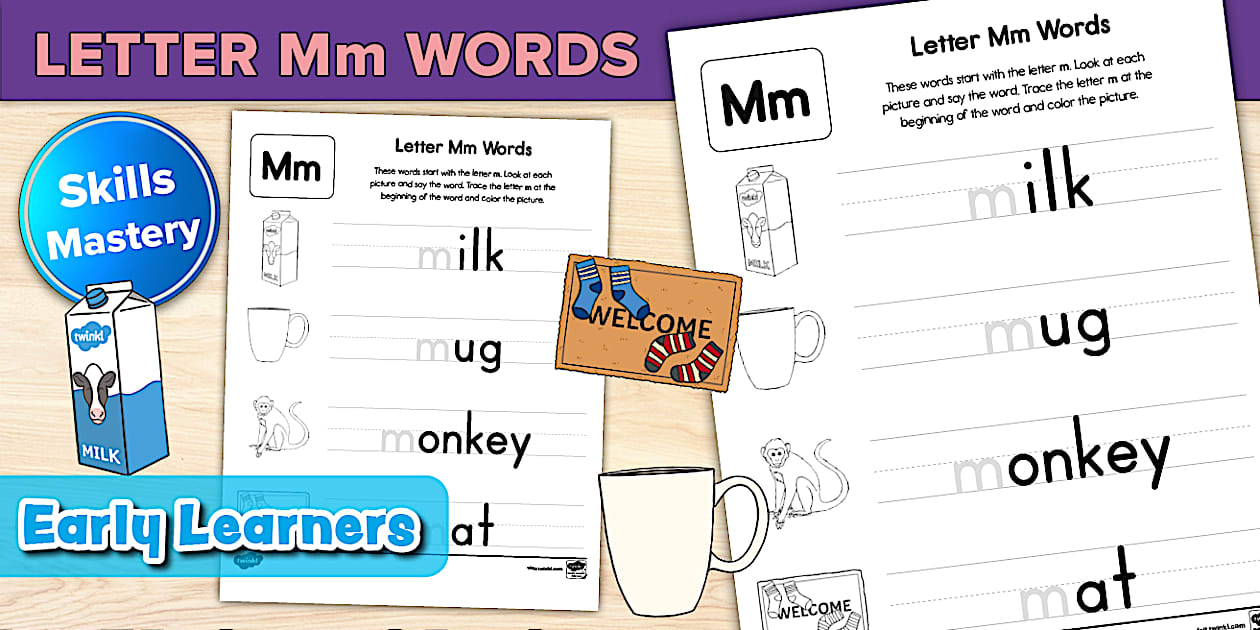 Letter Mm Words: Letter Recognition Worksheet for PreK-K