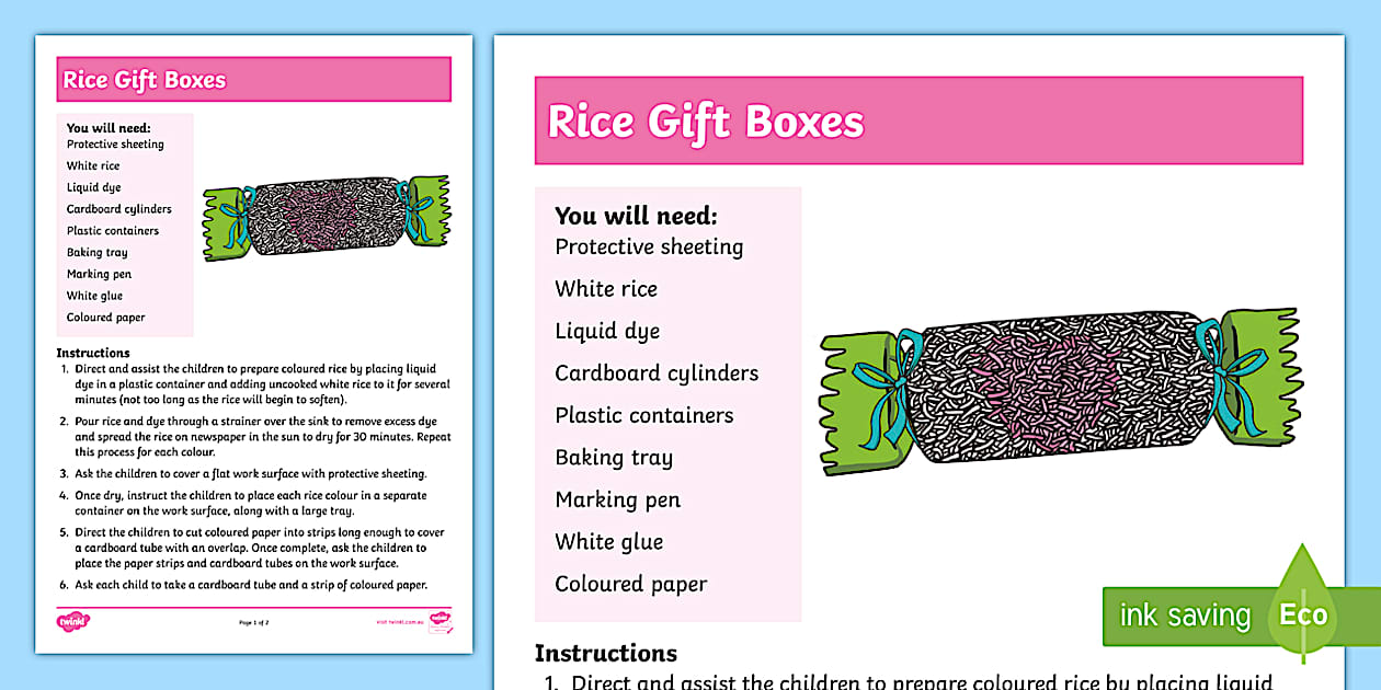 Rice Gift Box Activity | Primary Resources (teacher made)