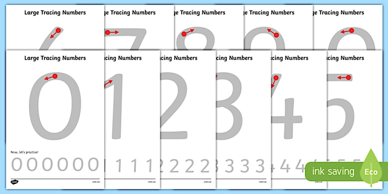 Large Tracing Numbers 0-20 (teacher made) - Twinkl