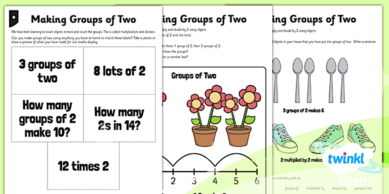 PlanIt Maths Y1 Multiplication and Division Making Groups of Two Home ...