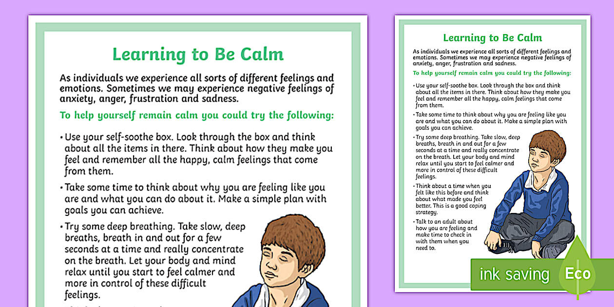 Learning to Be Calm Display Poster (Teacher-Made) - Twinkl