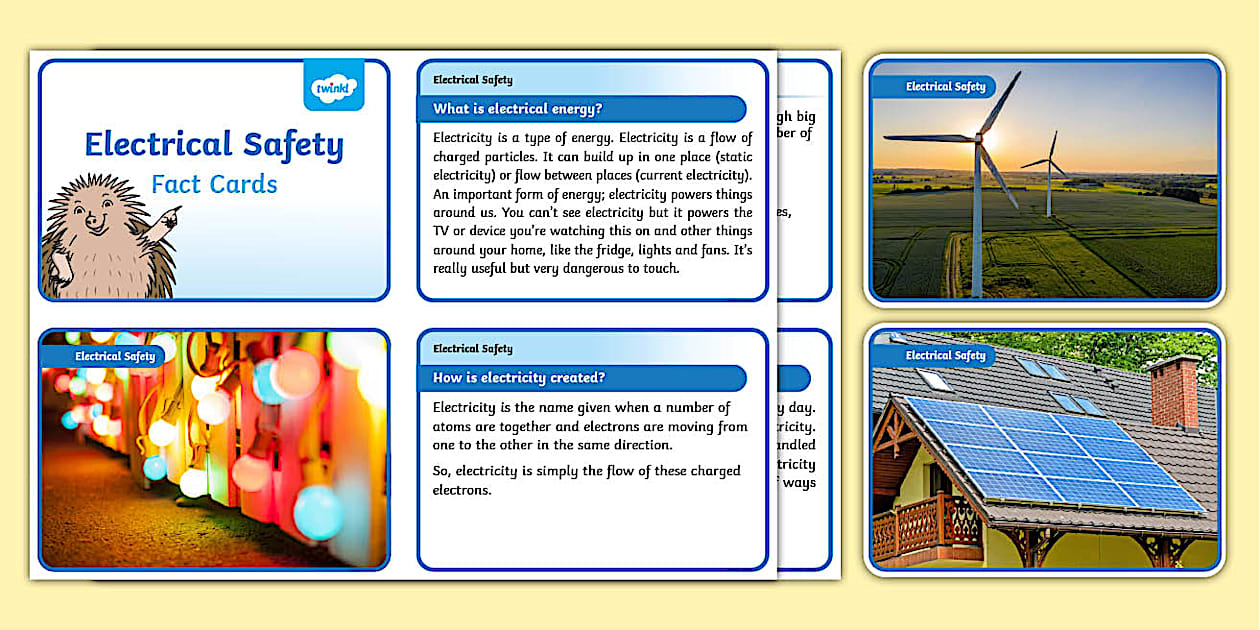 Electrical Safety Fact Cards (teacher made) - Twinkl