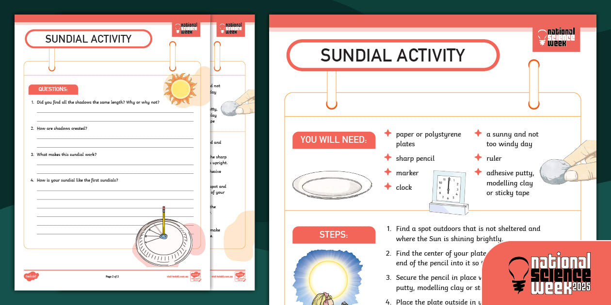 Sundial Science Activity (teacher made) - Twinkl