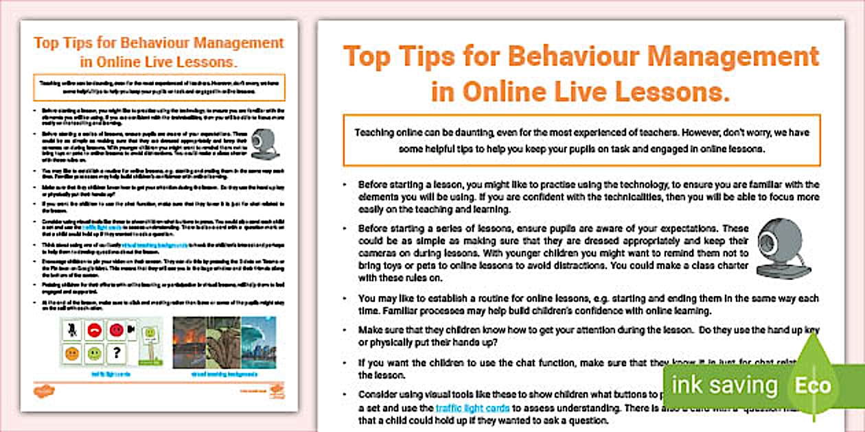 Top Tips for Behaviour Management in Online Live Lessons
