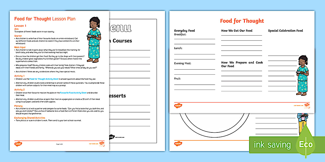 Food for Thought School Twinning Lesson Pack (teacher made)
