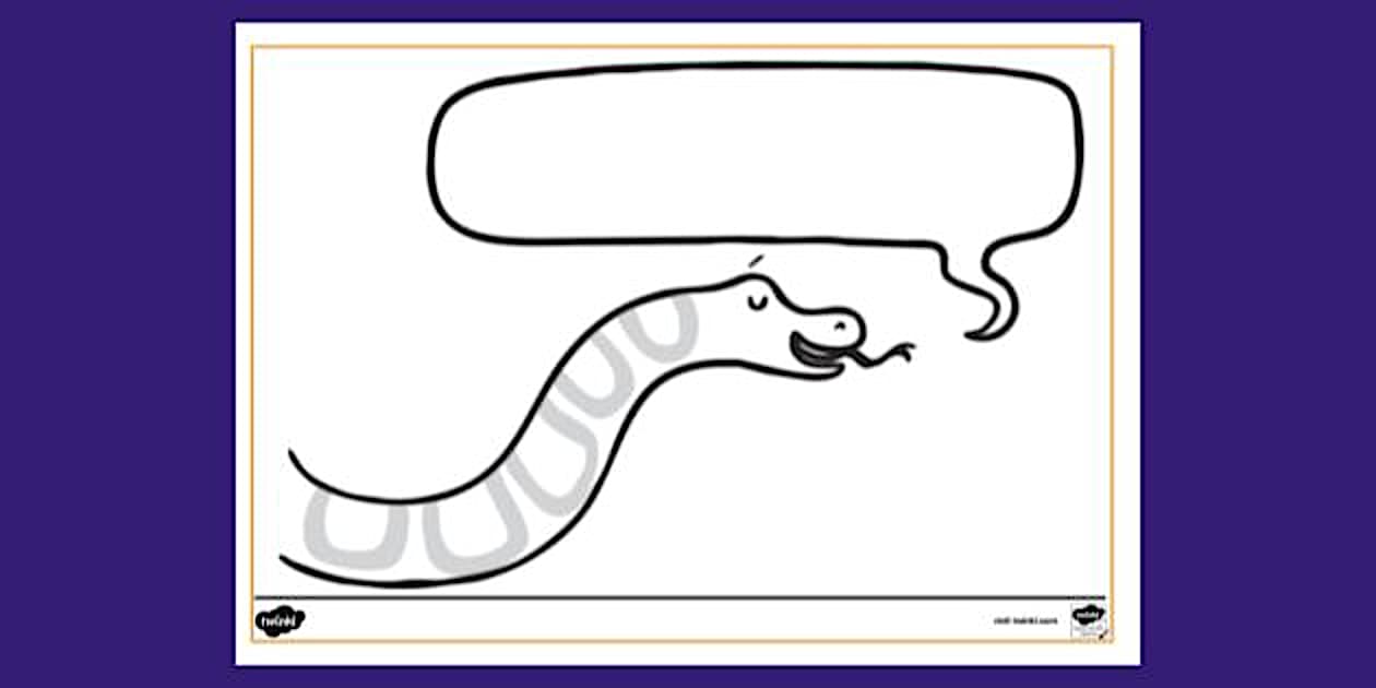 Snake Talking Colouring Sheet | Colouring Sheets - Twinkl