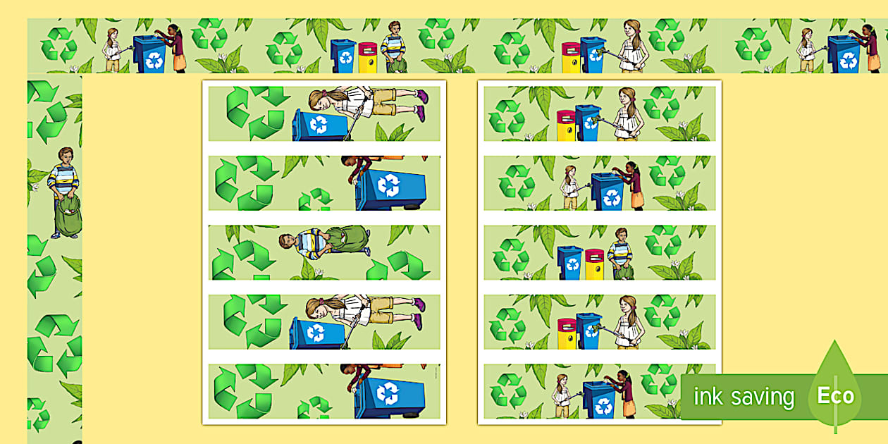KS2 Recycling-Themed Display Borders (teacher made) - Twinkl