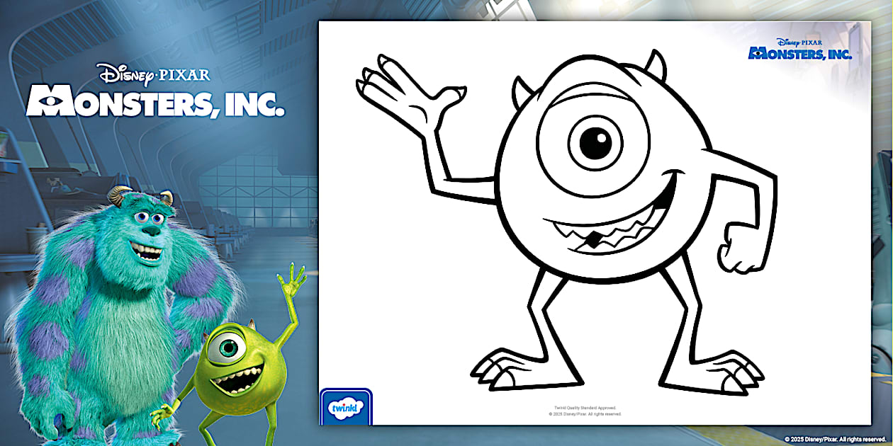 Monsters, Inc.: Mike Colouring Page