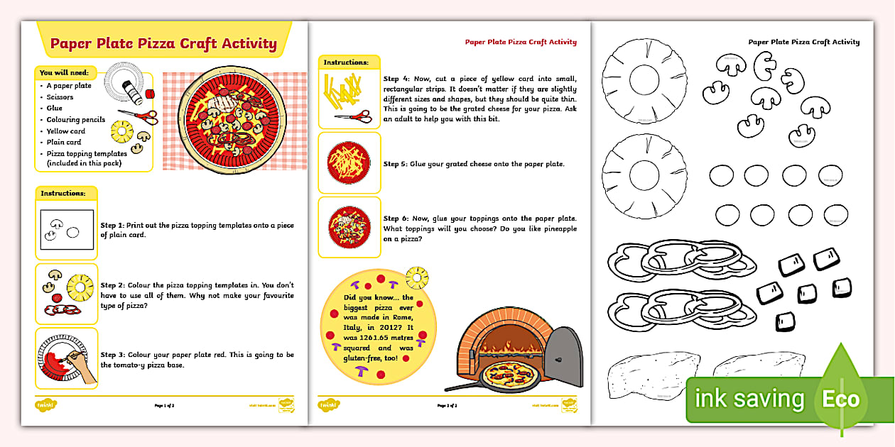 Paper Plate Pizza Craft Activity | Twinkl Craft Activities
