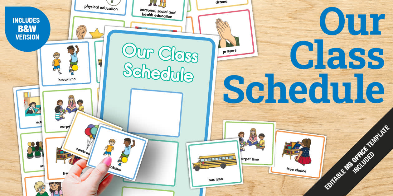 Editable Visual Classroom Schedule - Resource