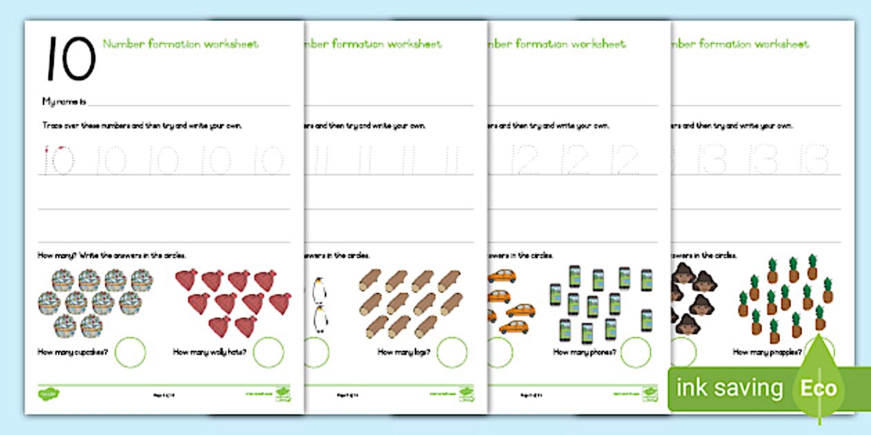 Learn To Write Numbers | Worksheet | 10-20 - Twinkl