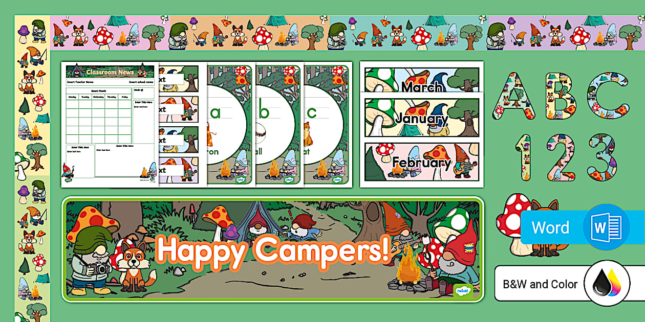 Colorful Camping Classroom Decor Pack | Twinkl USA - Twinkl