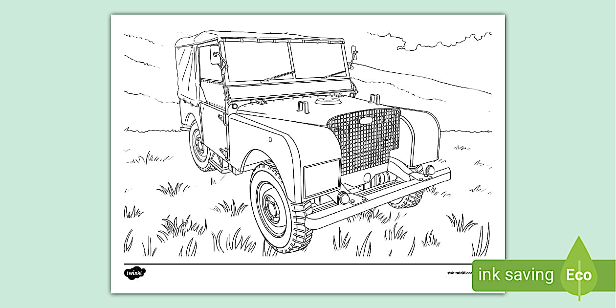 4x4 Car Colouring Page (teacher made) - Twinkl