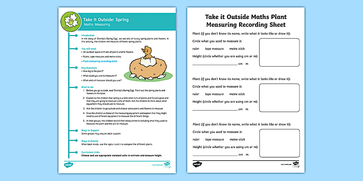 KS1 Take It Outside: Spring - Maths Measure It Activity