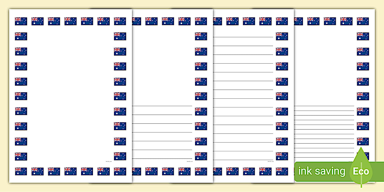 Australian - Flag- Page Border Pack (teacher made) - Twinkl