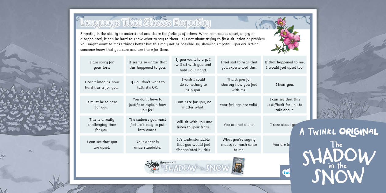 Language That Shows Empathy KS2 Sentence Mat (teacher made)
